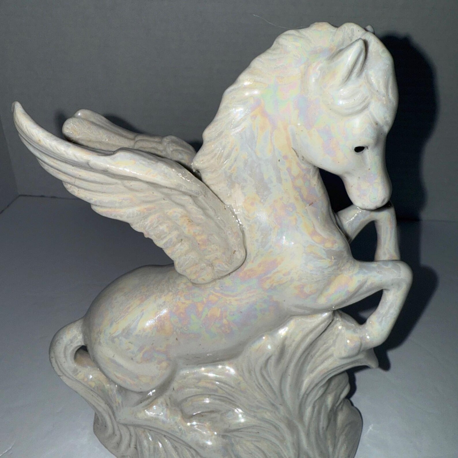 Vintage Pegaus Magical Majestical Clouded Sky Ceramic RARE Shelf Figure ...