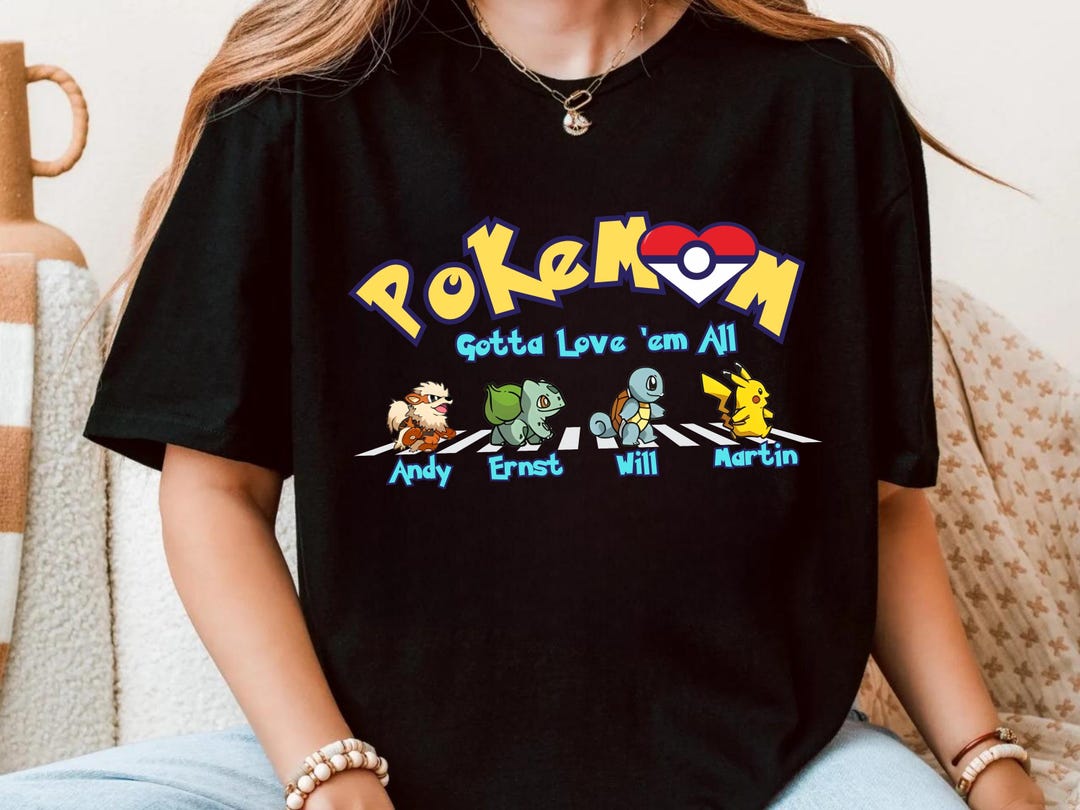 Custom Poke-mom Family Shirt, Personalized Kids Name Tee, Matching ...