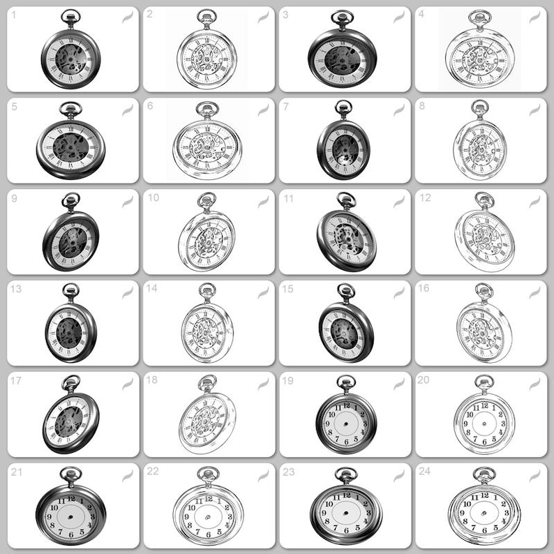 Pocket Watches – Procreate Brush Pack for Tattoo Artists & Illustrators ...