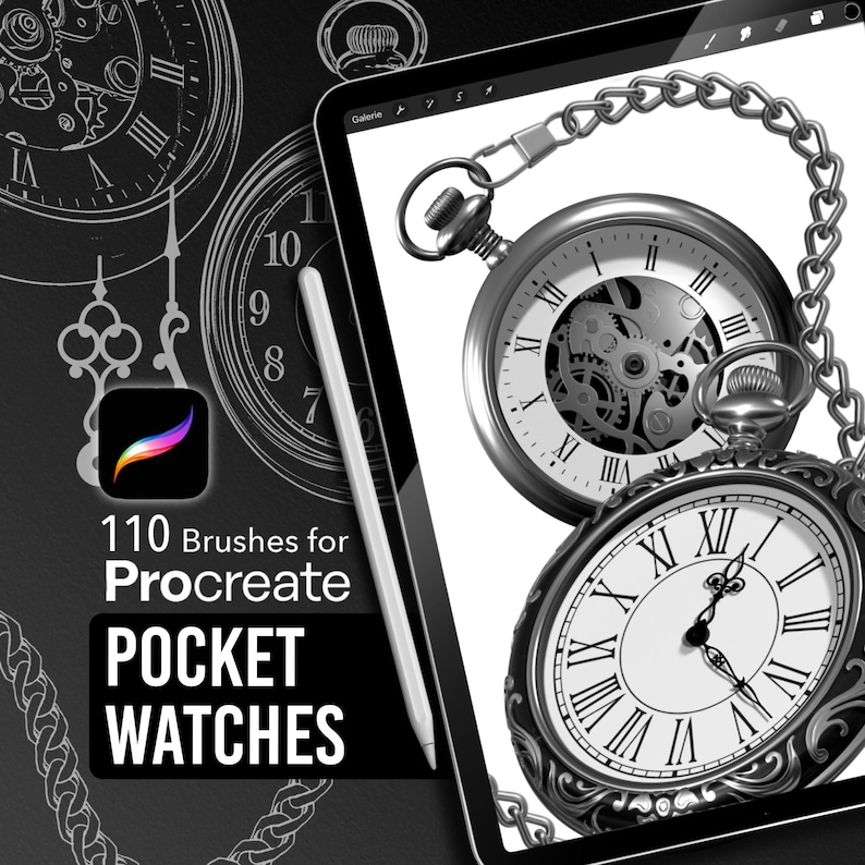 Pocket Watches – Procreate Brush Pack for Tattoo Artists & Illustrators ...
