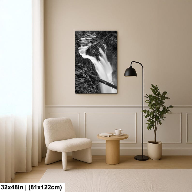 Sol Duc Falls Black and White Print – Olympic National Park Waterfall ...