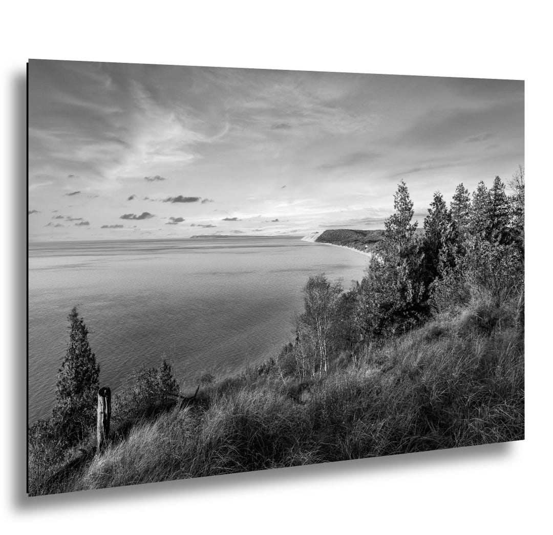 Empire Bluffs Sunset Black and White Photo – Lake Michigan Fine Art ...