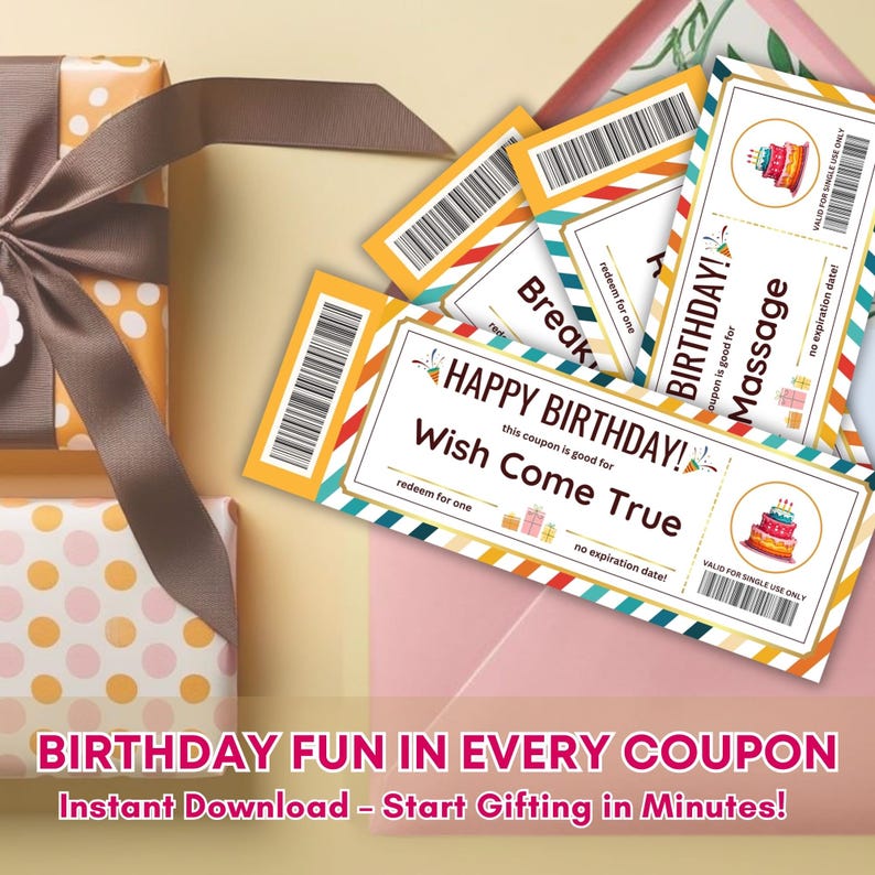 DIY Birthday Gift Printable – Birthday Coupon | Fun Gift Vouchers for ...