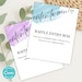 Editable Raffle Entry Sign | Enter to Win Printable Sign | Watercolor ...