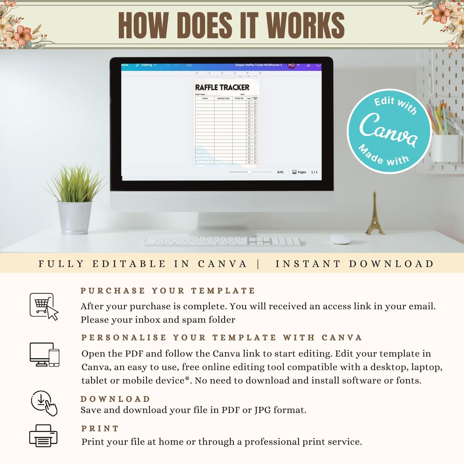Editable Raffle Tracker Sheet | Printable Raffle Log Template ...