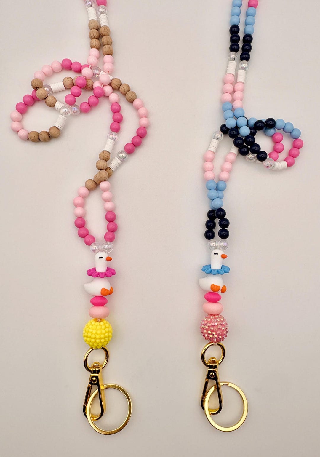 Silly Goose Teacher Lanyard | Handmade Beaded Badge Holder | Breakaway ...