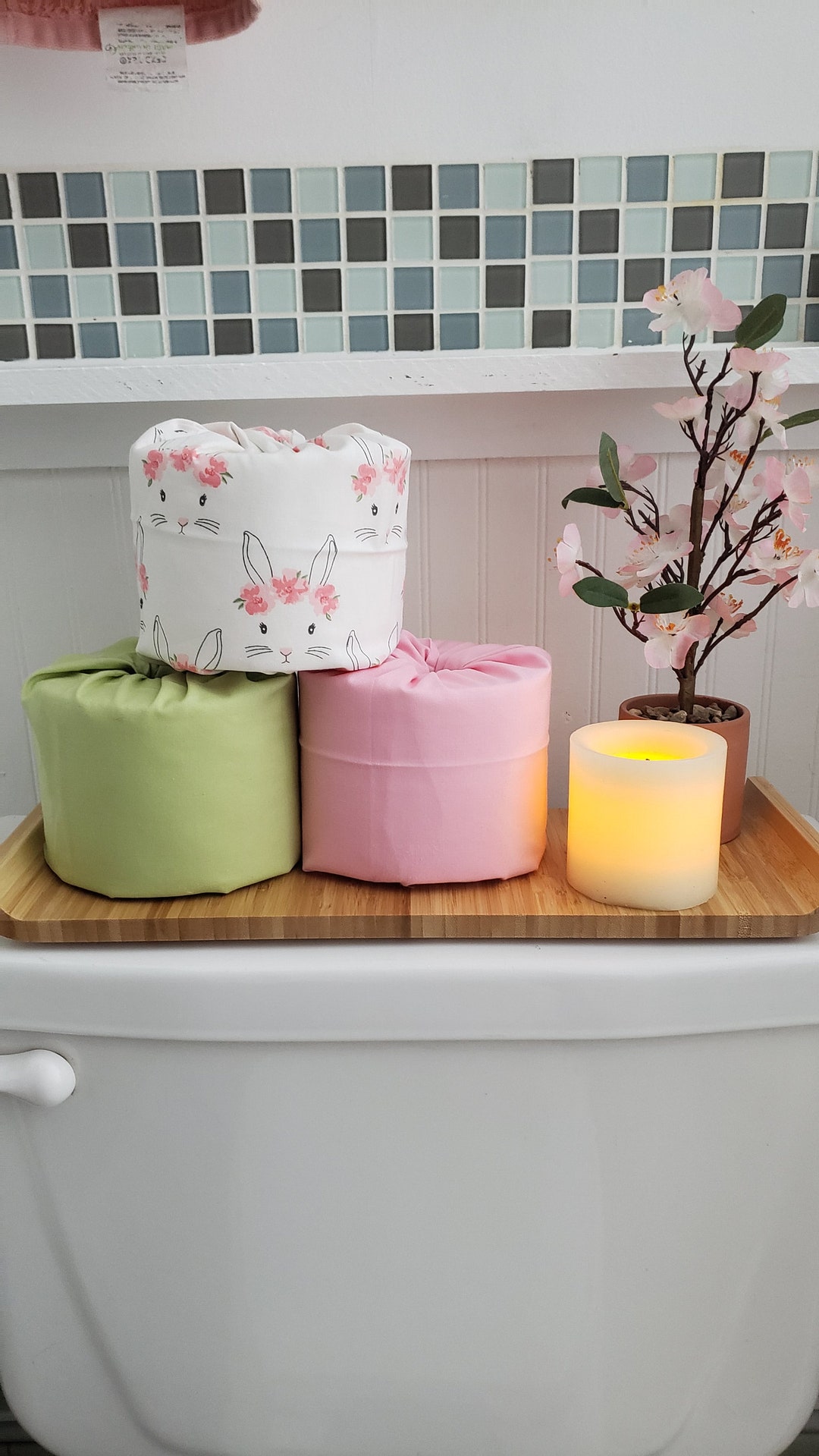 Roll N Wrap Decorative Fabric Toilet Paper Covers Bunny and Solids - Etsy