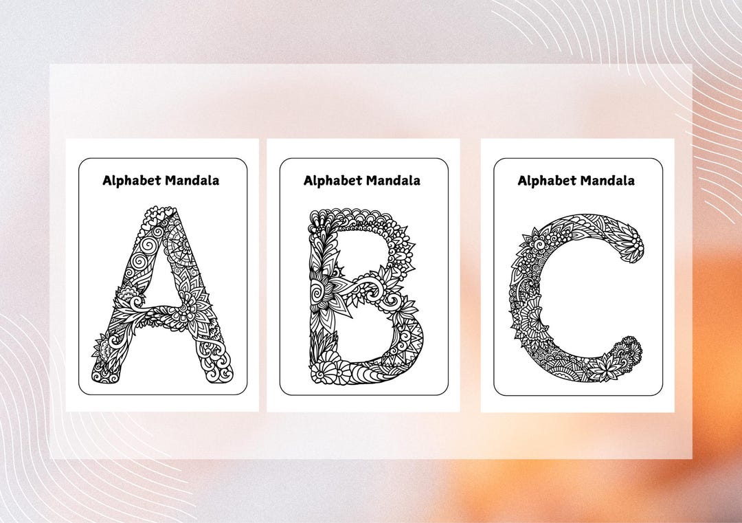 Mandala Alphabet Coloring Pages. Intricate A to Z Designs for ...