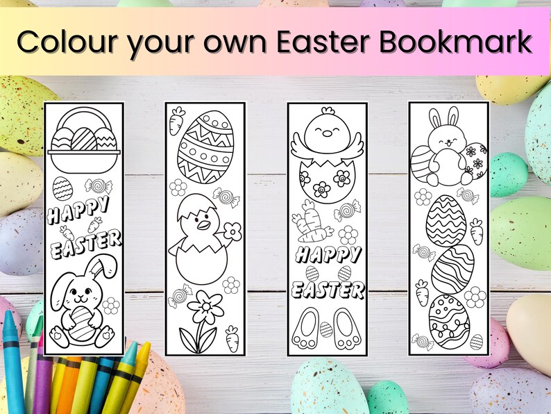 Easter Colouring Bookmarks – Set of 4 Printable A4 Bookmarks | Easter ...