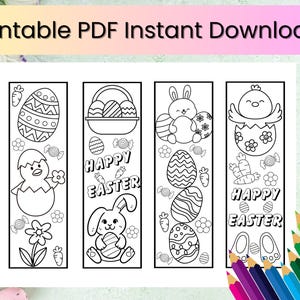 Easter Colouring Bookmarks – Set of 4 Printable A4 Bookmarks | Easter ...