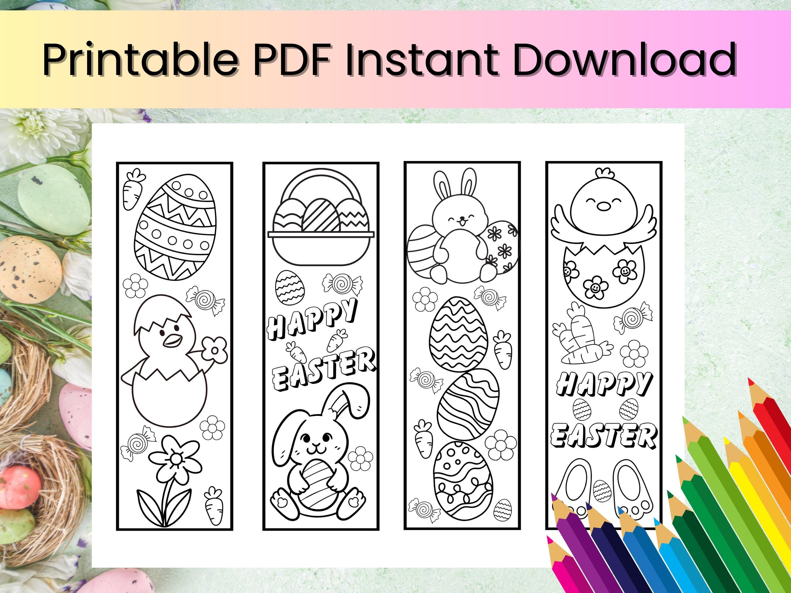Easter Colouring Bookmarks – Set of 4 Printable A4 Bookmarks | Easter ...