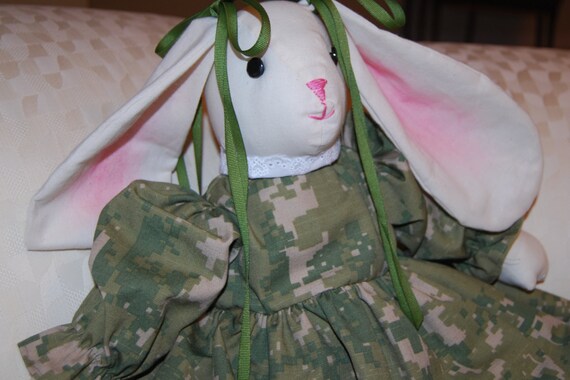 US Navy Military Little Girl Bunny-woodland Camo-plush - Etsy Ireland