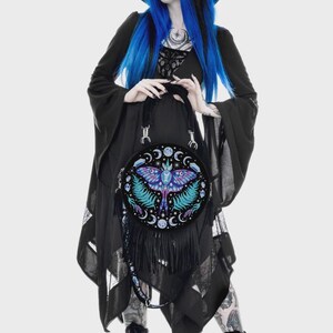 Enchanted Forest Gothic Backpack – Moth Embroidery, Moon Phases ...