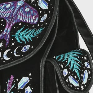 Enchanted Forest Gothic Backpack – Moth Embroidery, Moon Phases ...