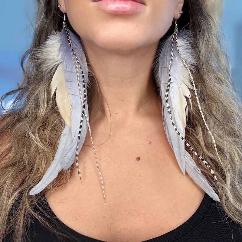 Real Feather Earrings - Etsy