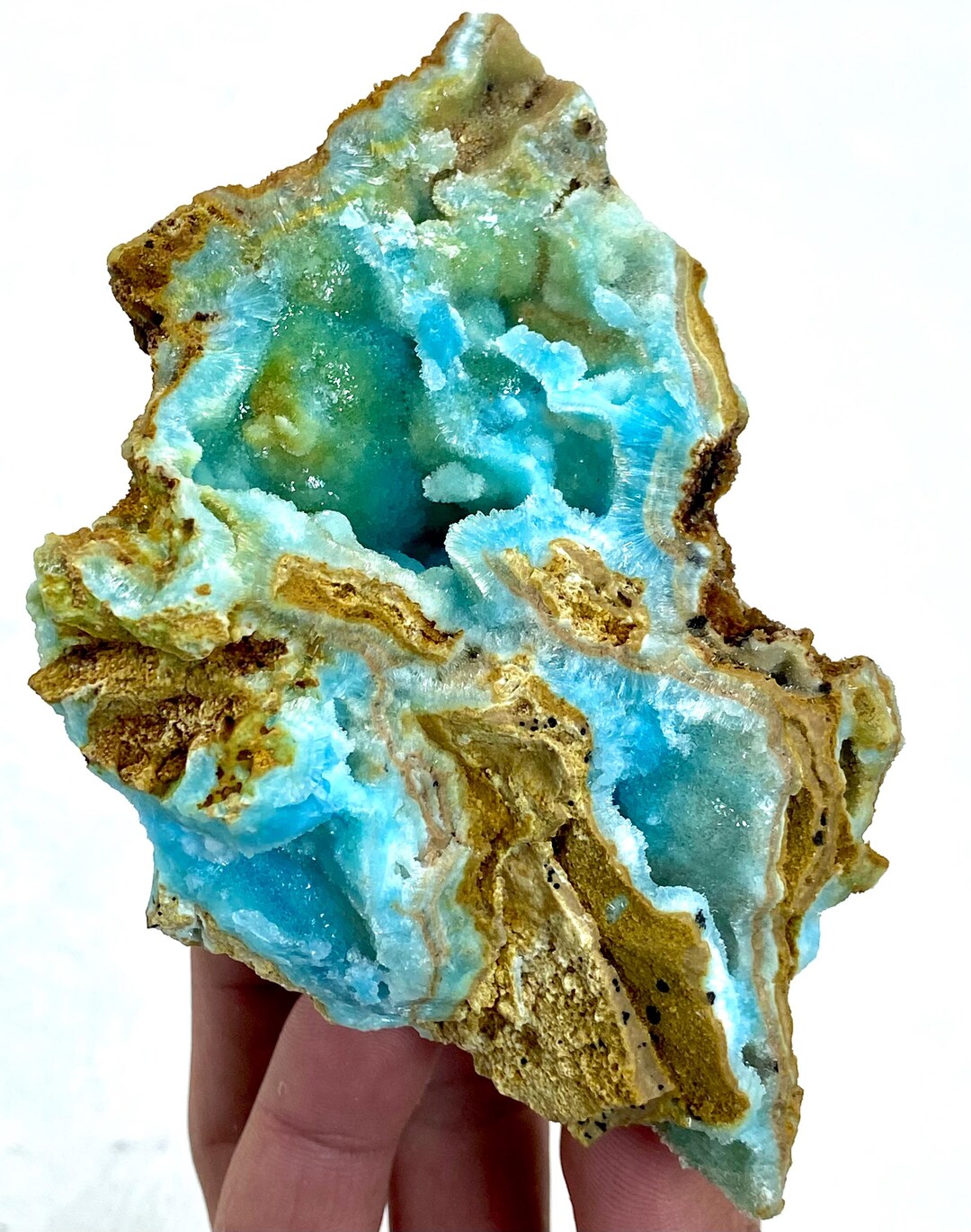 Banded Aragonite Crystal Specimen: Shinny Mineral Display Piece From ...