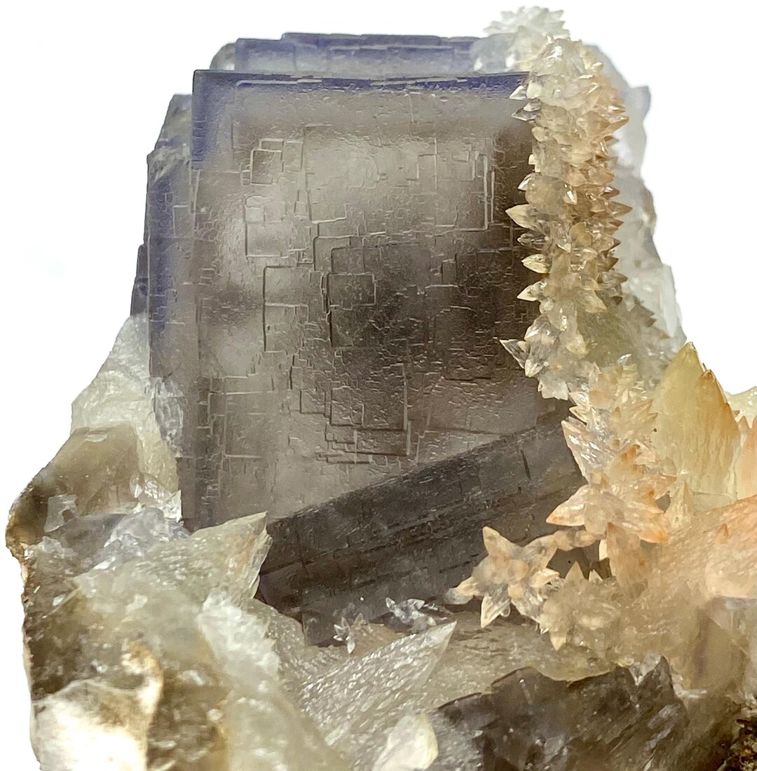 279 Gram Unique Natural Phantom Fluorite With Calcite Crystal From ...