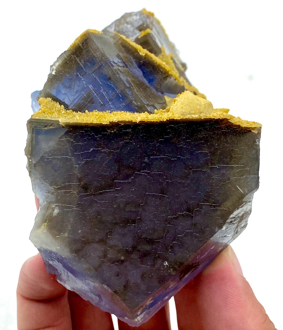 Blue Line Phantom Fluorite With Calcite Crystals, Pakistan Mineral ...