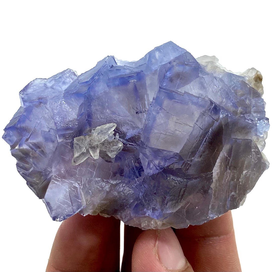 Blue Line Phantom Fluorite With Calcite, Pakistan Mineral Specimen - Etsy