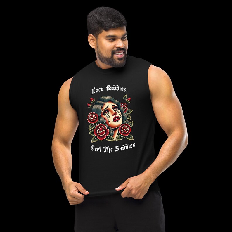 Even Baddies Feel the Saddies Muscle Shirt Gothic Tattoo Aesthetic Tank ...