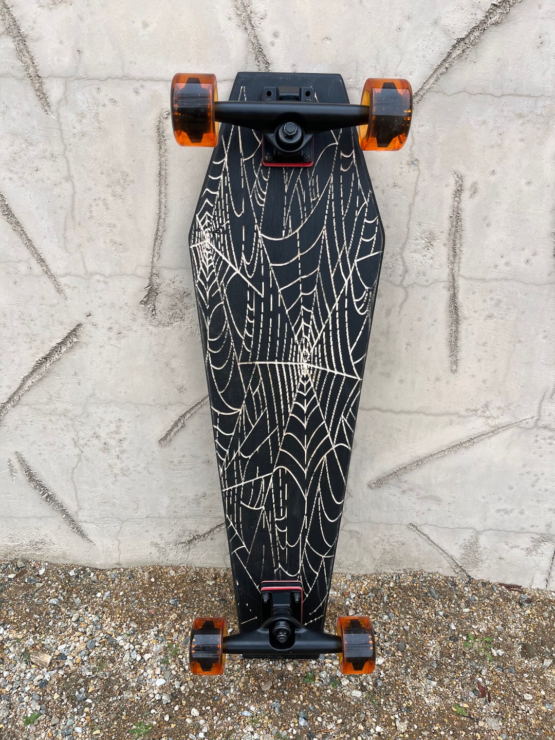 Spiderwebs Coffin Croozer Longboard (30x9) - Etsy