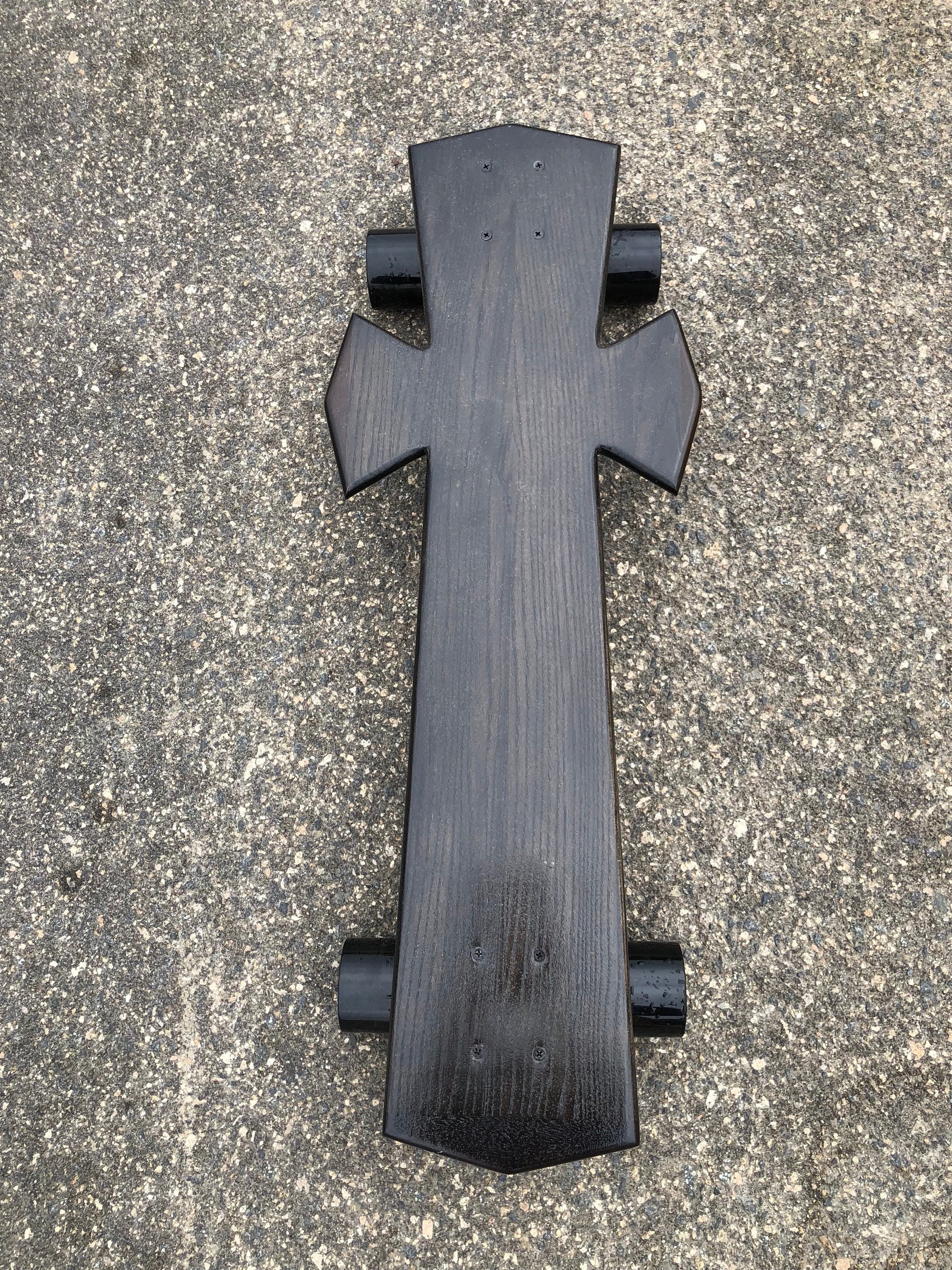 Cross Wood Longboard 30x13 - "black Mass" - Etsy