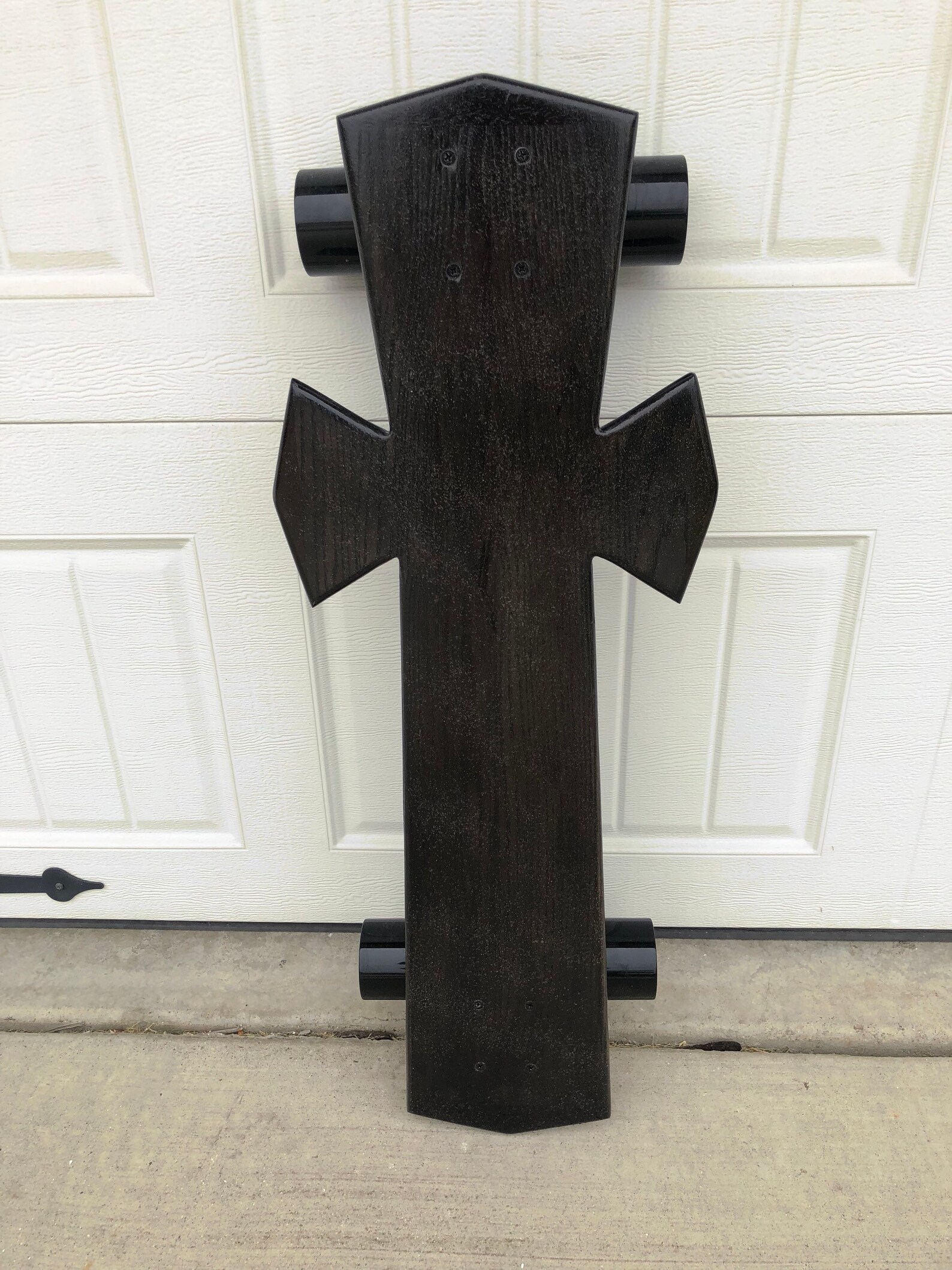 Cross Wood Longboard 30x13 - "black Mass" - Etsy