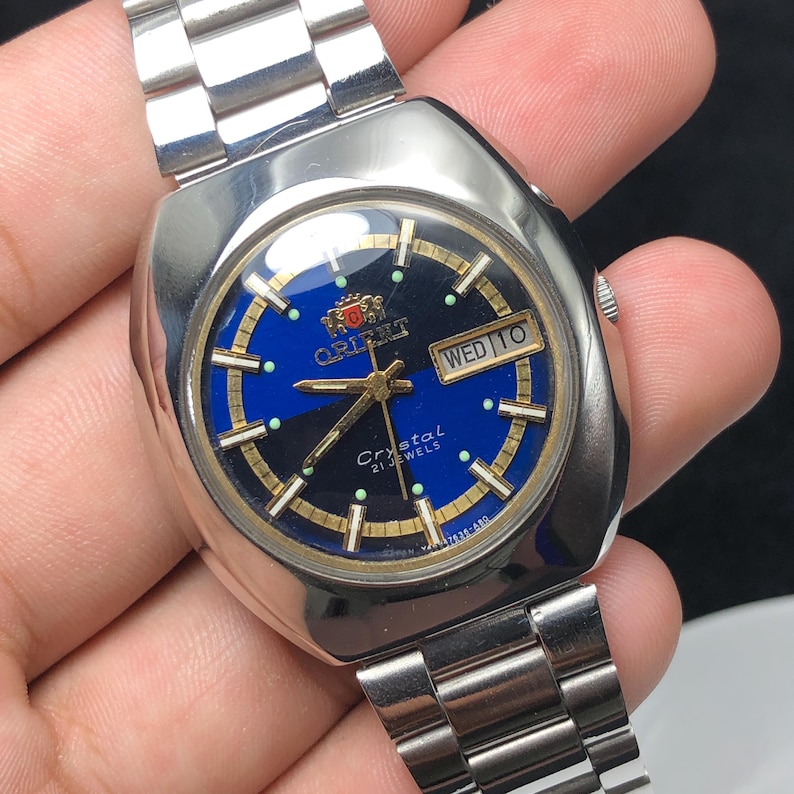 Orient Automatic Field Watch: Deep Metallic Blue Sunburst. ,stainless ...