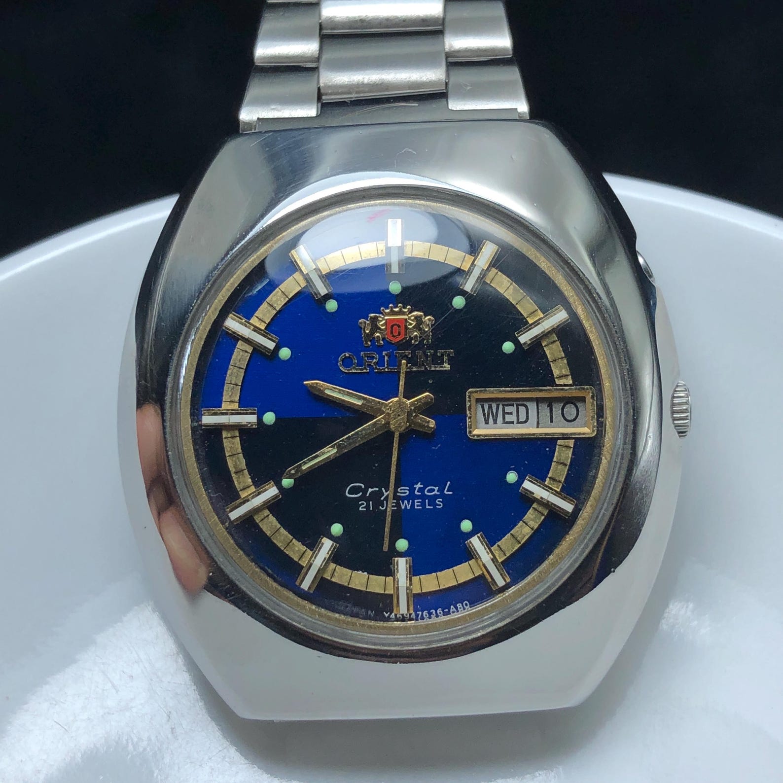 Orient Automatic Field Watch: Deep Metallic Blue Sunburst. ,stainless ...