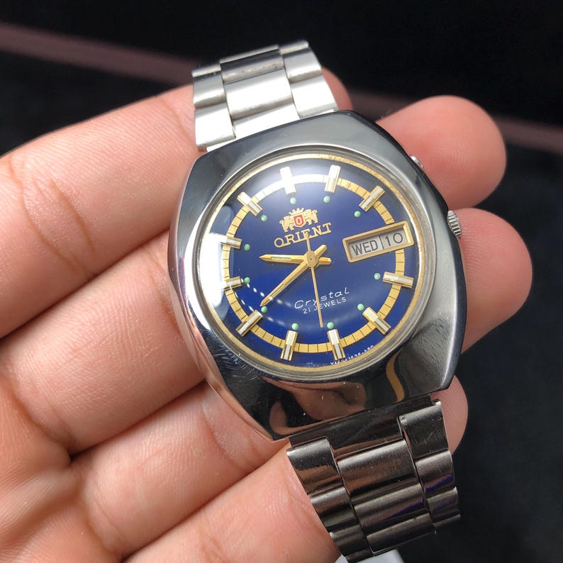 Orient Automatic Field Watch: Deep Metallic Blue Sunburst. ,stainless ...