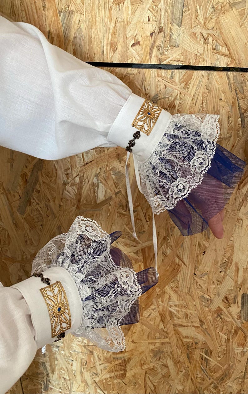 Handmade Victorian Lace Cuffs – Elegant Adjustable Cotton & Tulle Wrist ...