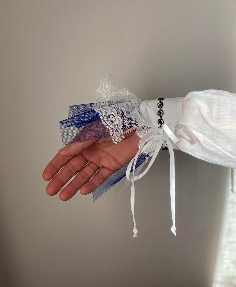 Handmade Victorian Lace Cuffs – Elegant Adjustable Cotton & Tulle Wrist ...