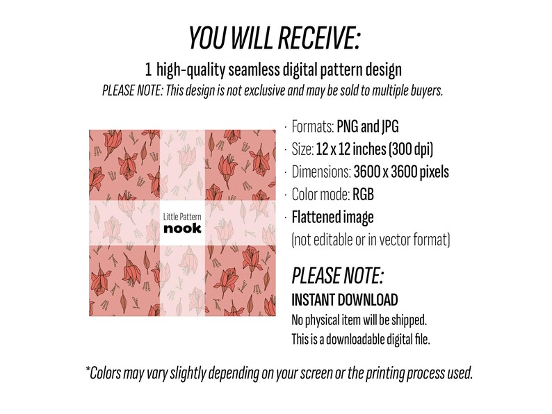 Soft Pink Floral Seamless Pattern | Minimal Hand-drawn Repeating Print ...