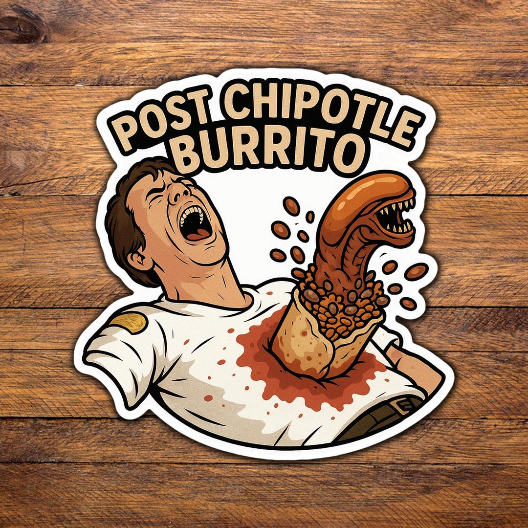Funny Burrito Sticker - Post Chipotle - Free Shipping - Etsy
