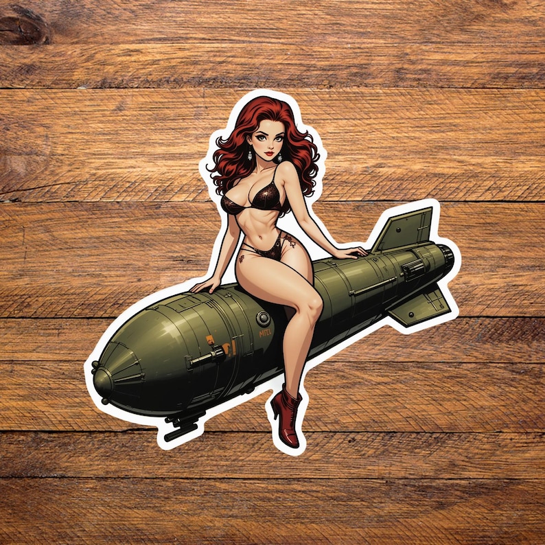 Pinup Bomber Sticker, Pinup Girl, Pinup Sticker, Kindle Sticker, Kindle Accessories Free ...