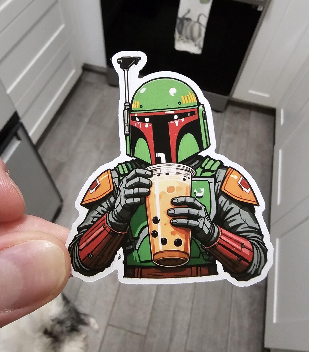 Boba Fett - Boba Tea Sticker - Bounty Hunter Free Shipping - Etsy