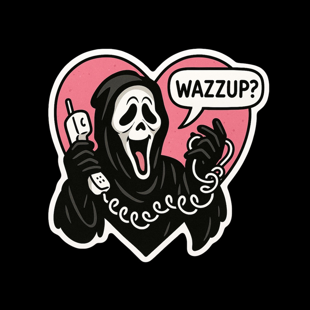 Wassup Sticker, Ghost Face Sticker, Scream Sticker - Free Shipping - Etsy