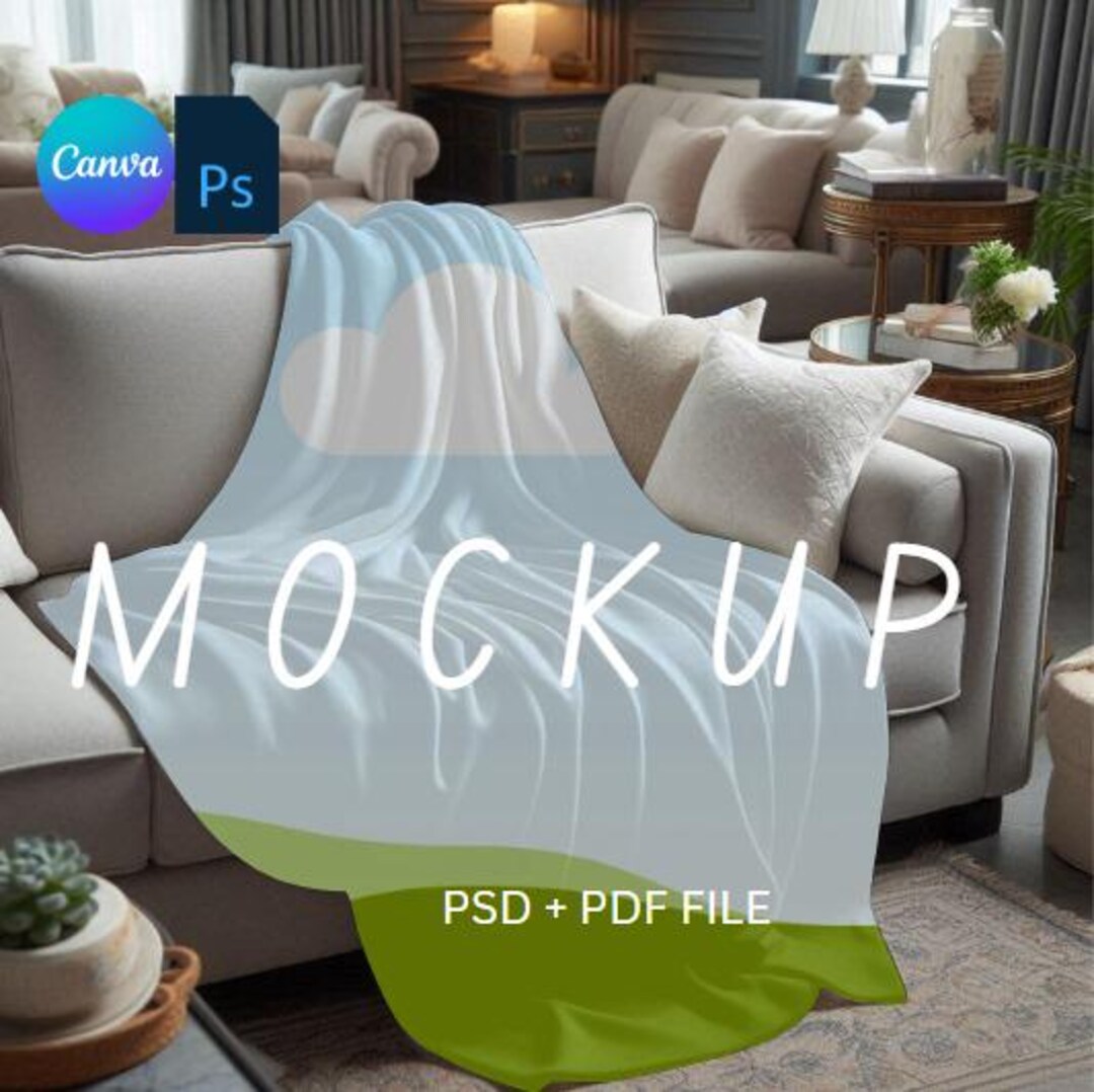 Blanket Mockup | Blanket Template for POD Sellers | Customizable ...