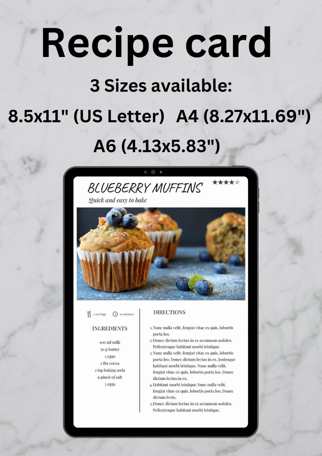 Customizable Recipe Card | Editable in Canva | Printable Recipe ...