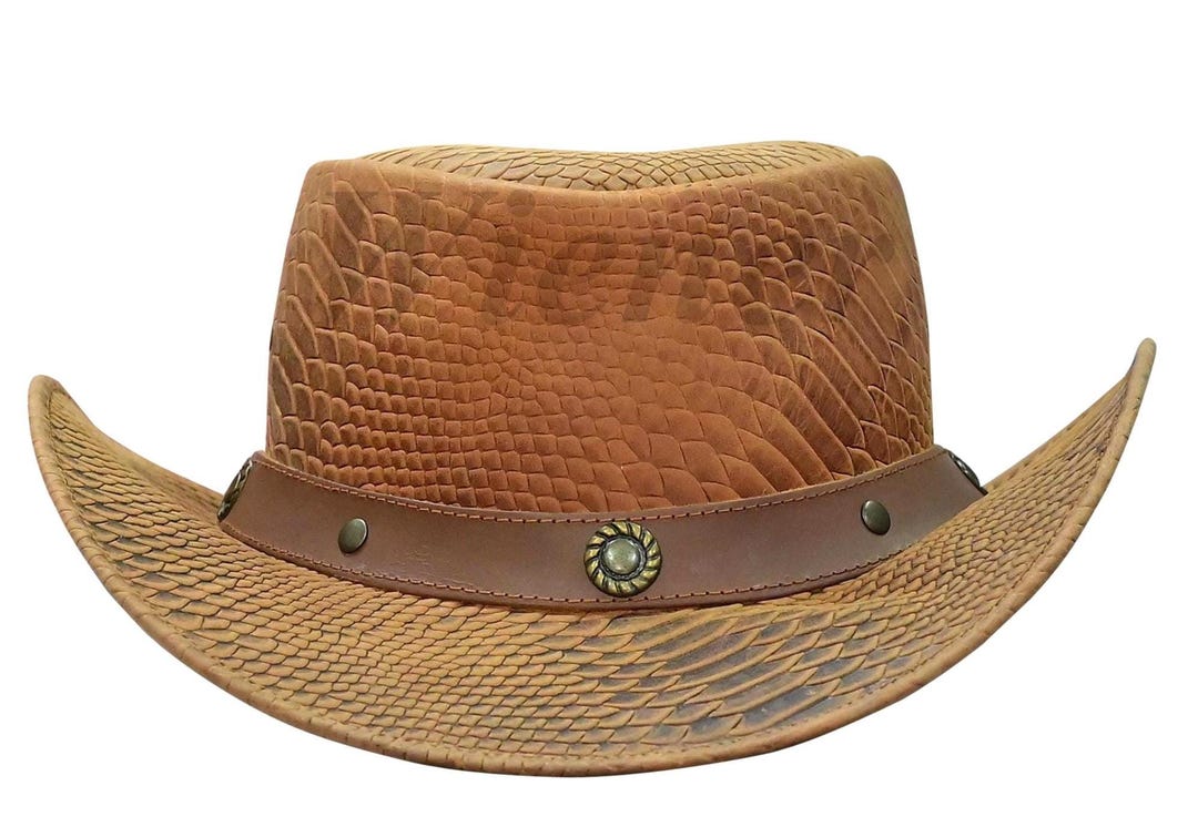 Handmade Leather Cobra Cowboy Hat: Unisex Western Style - Etsy