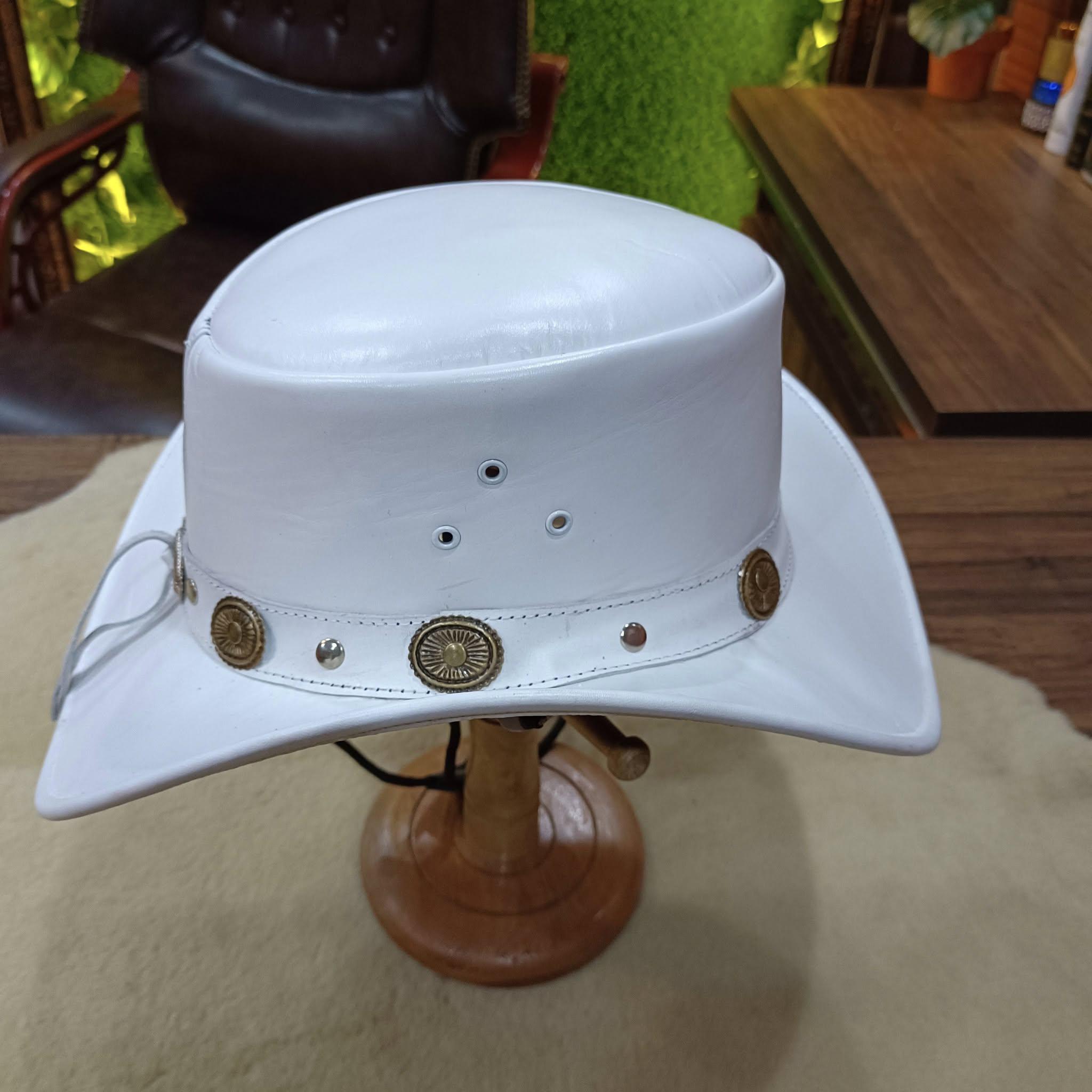 Leather Handmade Cowboy Hat White Unisex Durable and Stylish Western ...