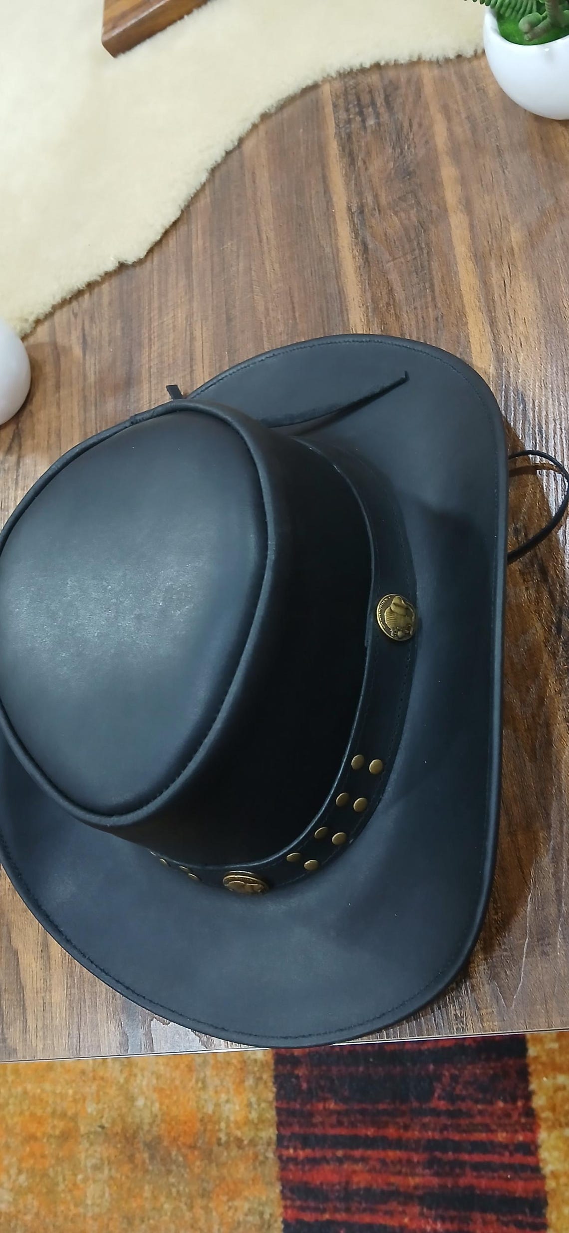 Leather Handcrafted Black Cowboy Hat for Men and Women Durable and ...