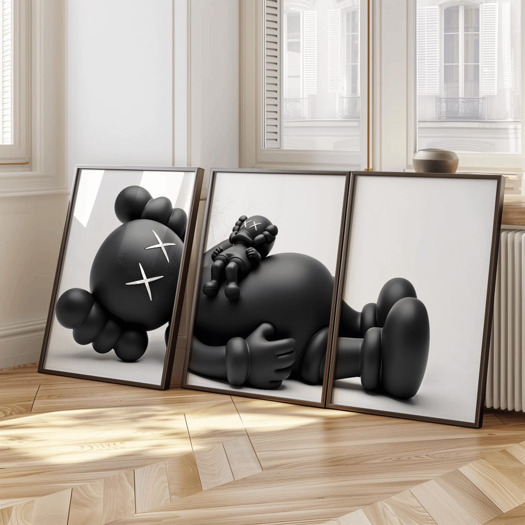 Set of 3 KAWS Wall Art Prints, Digital Download, HYPEBEAST Decor, Kaws ...