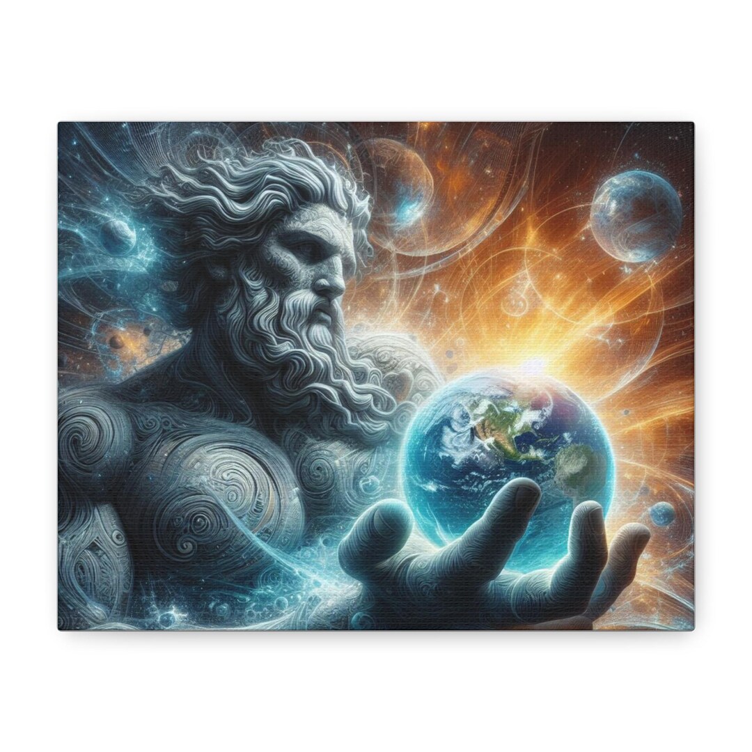 Mythical Cosmos Canvas Print, God Wall Art, Fantasy Home Decor, Perfect ...