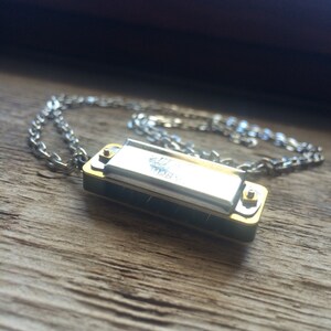 Real Working Mini Harmonica Charm Necklace on Silver Chain - Etsy