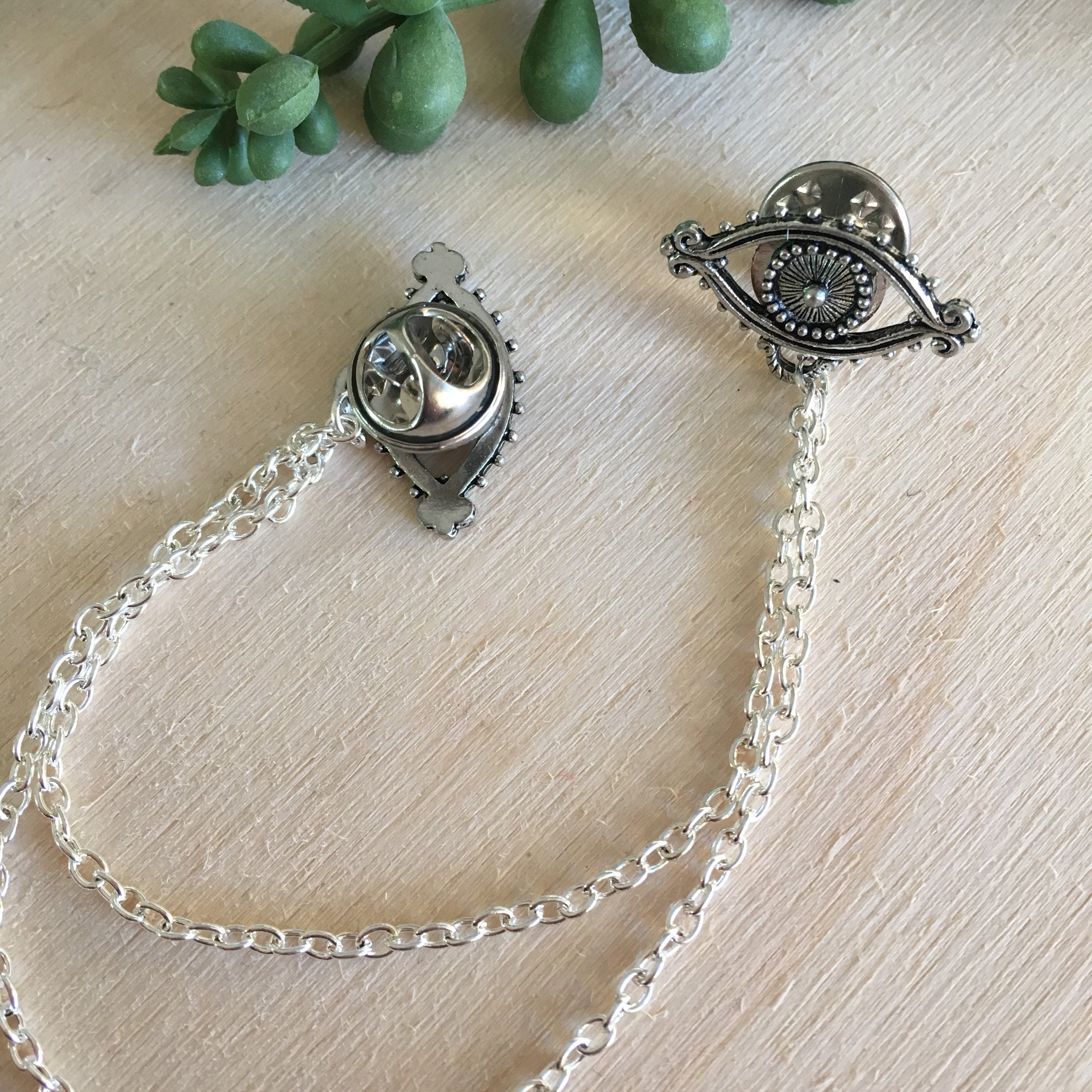Handmade Evil Eye Collar Pins // All Seeing Eye Lapel Cardigan | Etsy