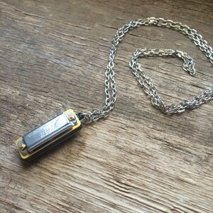Real Working Mini Harmonica Charm Necklace on Silver Chain - Etsy
