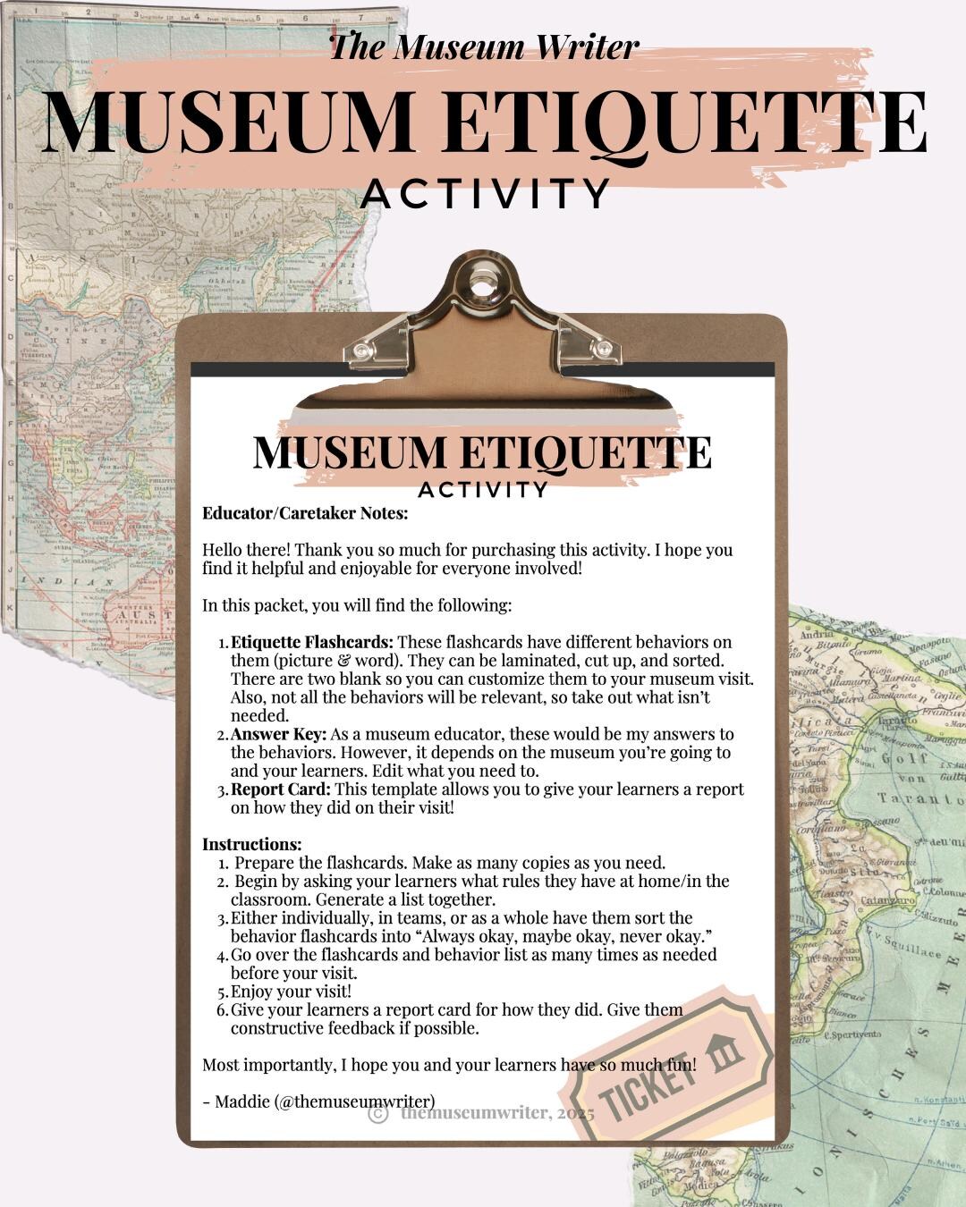 Elementary School Museum Etiquette Activity – Printable Activity for ...