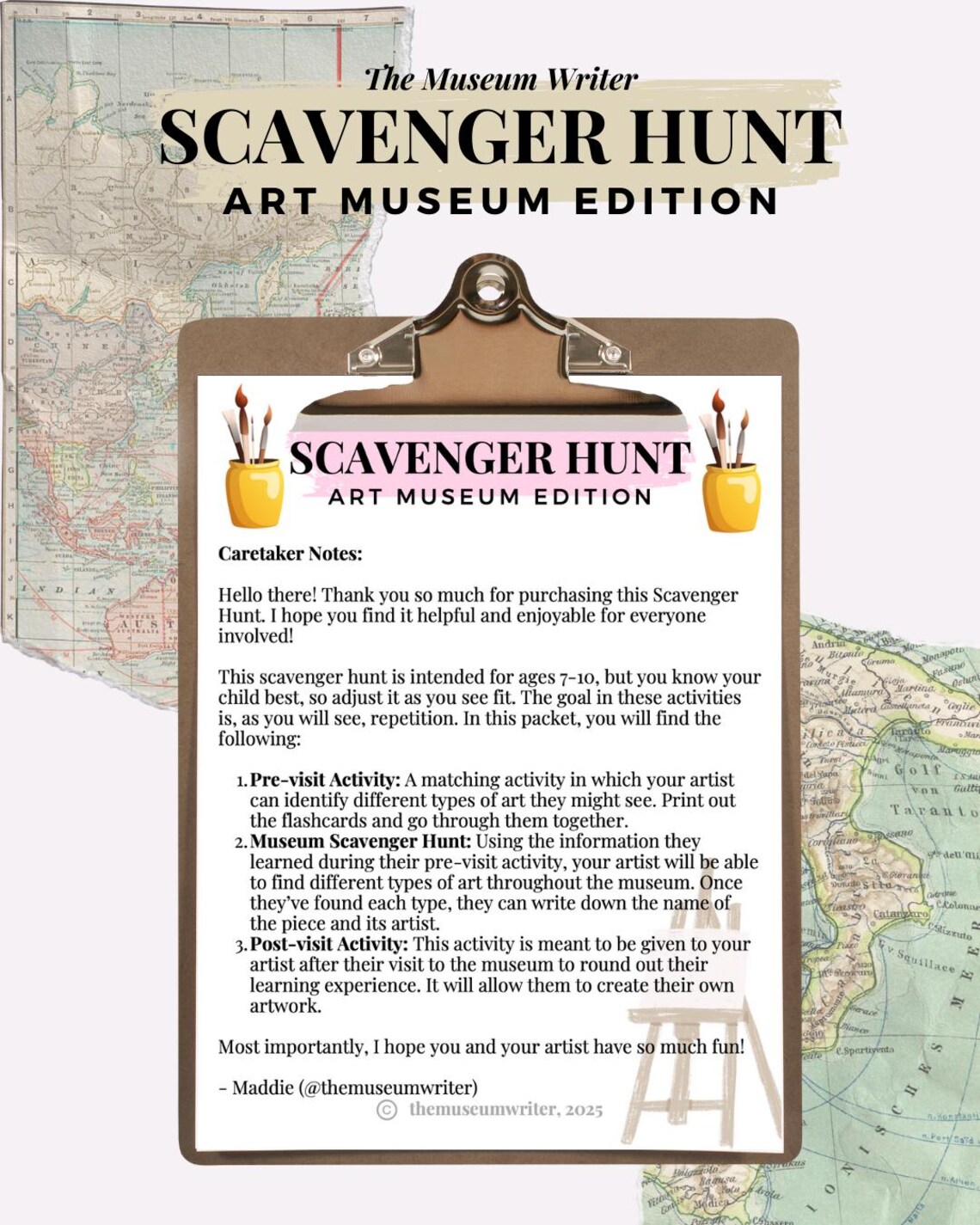 Elementary School Art Museum Scavenger Hunt – Printable Activity for ...