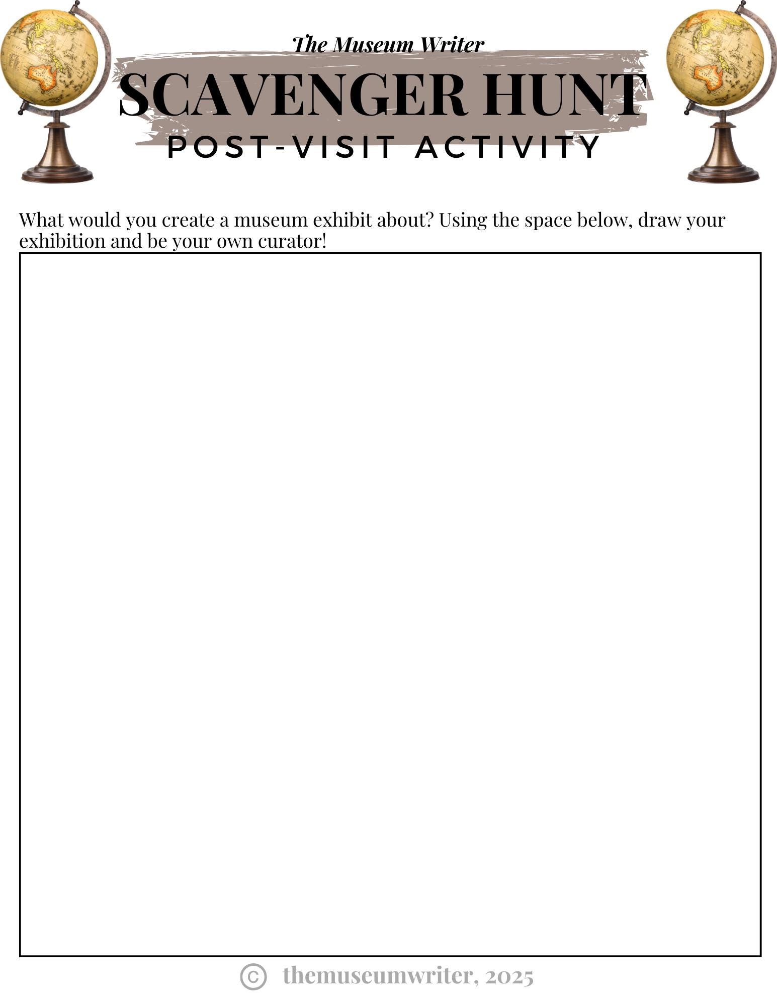 Elementary School History Museum Scavenger Hunt– Printable Activity ...